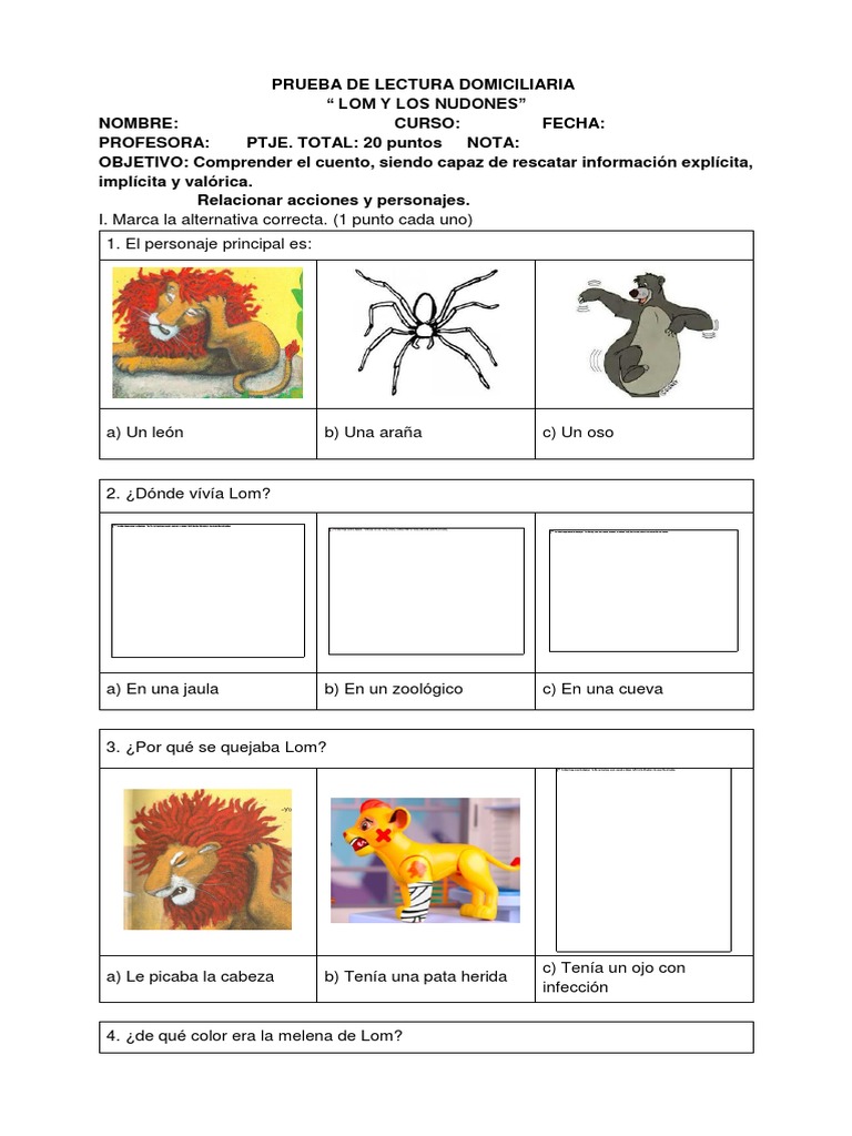 Prueba Lom y Los Nudones | PDF