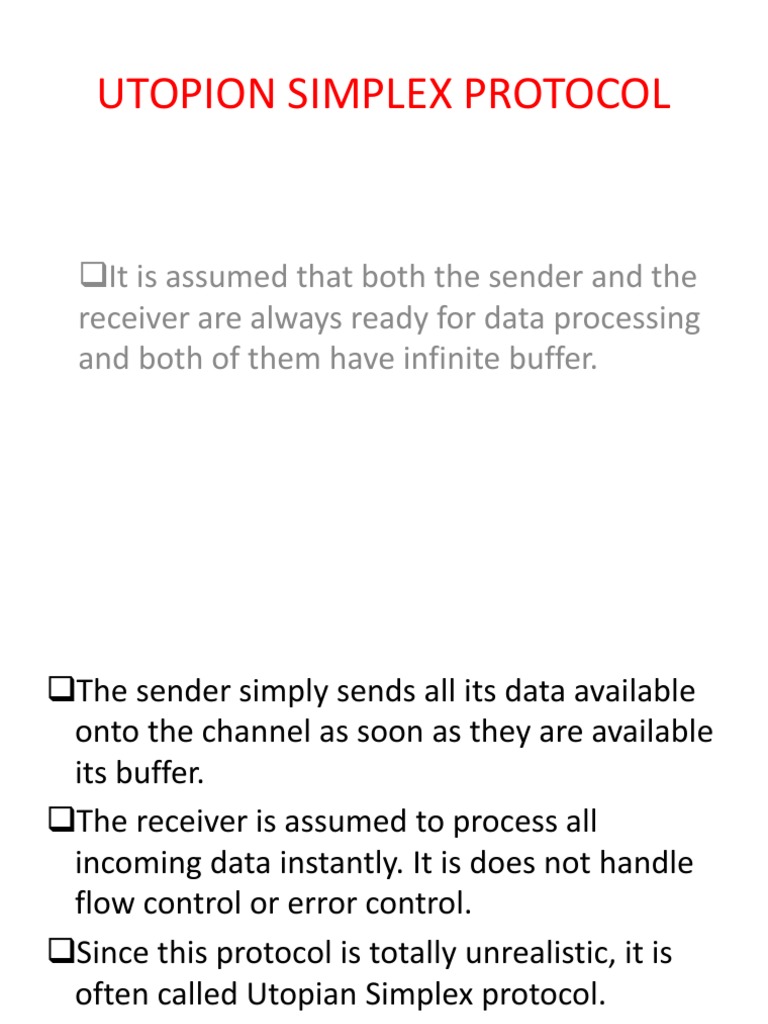 Utopion Simplex Protocol | PDF | Transmission Control Protocol | Error Detection And Correction