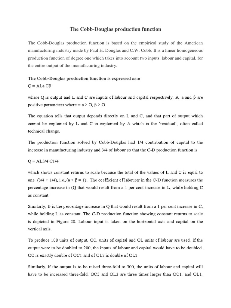 Cobb Douglus Production Function | PDF | Production Function ...