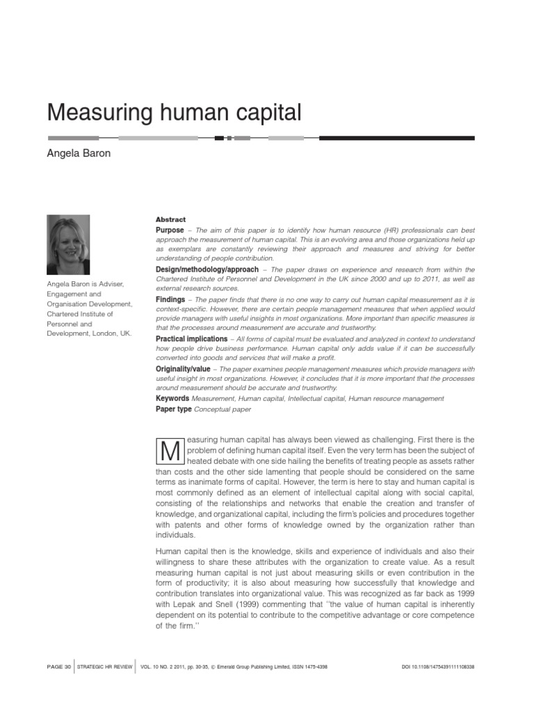 Baron 2011 Measuring Human Capital | PDF | Employee Retention | Human ...
