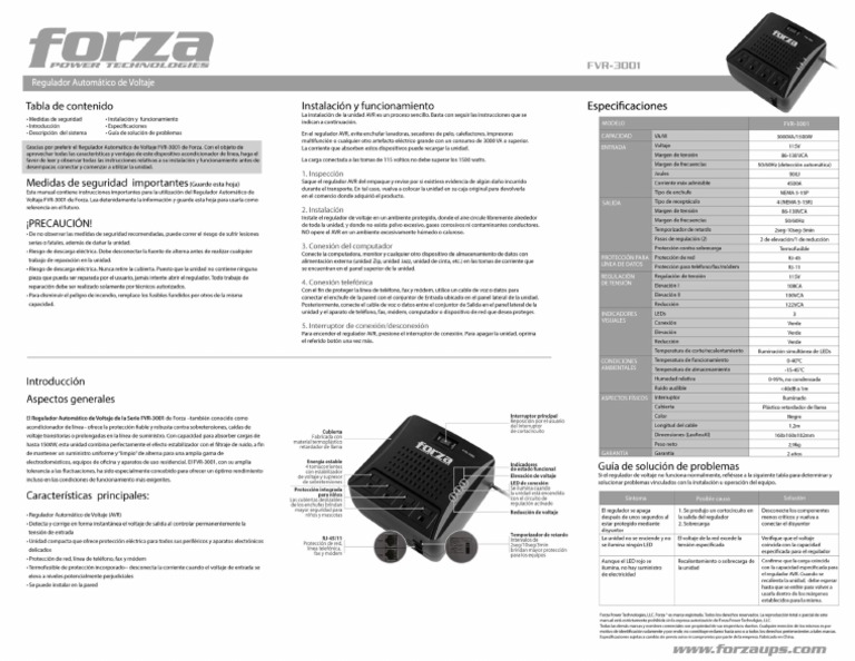 Fvr-3001 Manual Spa | PDF