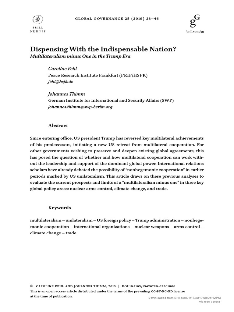 (19426720 - Global Governance - A Review of Multilateralism and ...