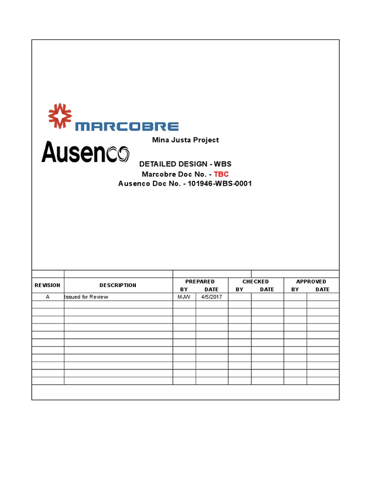 Mina Justa Project: Revision Description Prepared Checked Approved BY ...