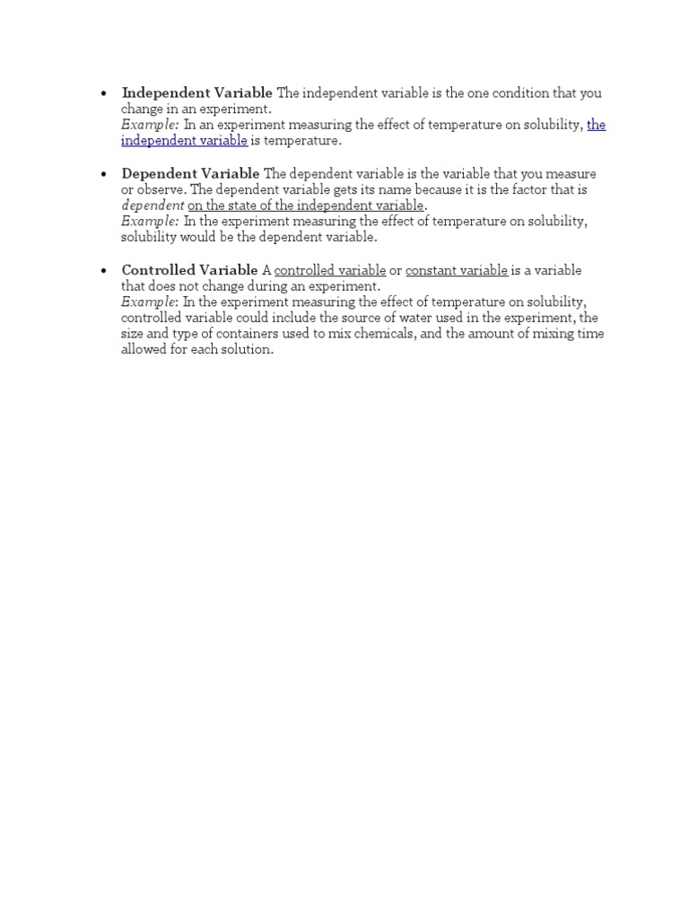 Variables in Science | PDF