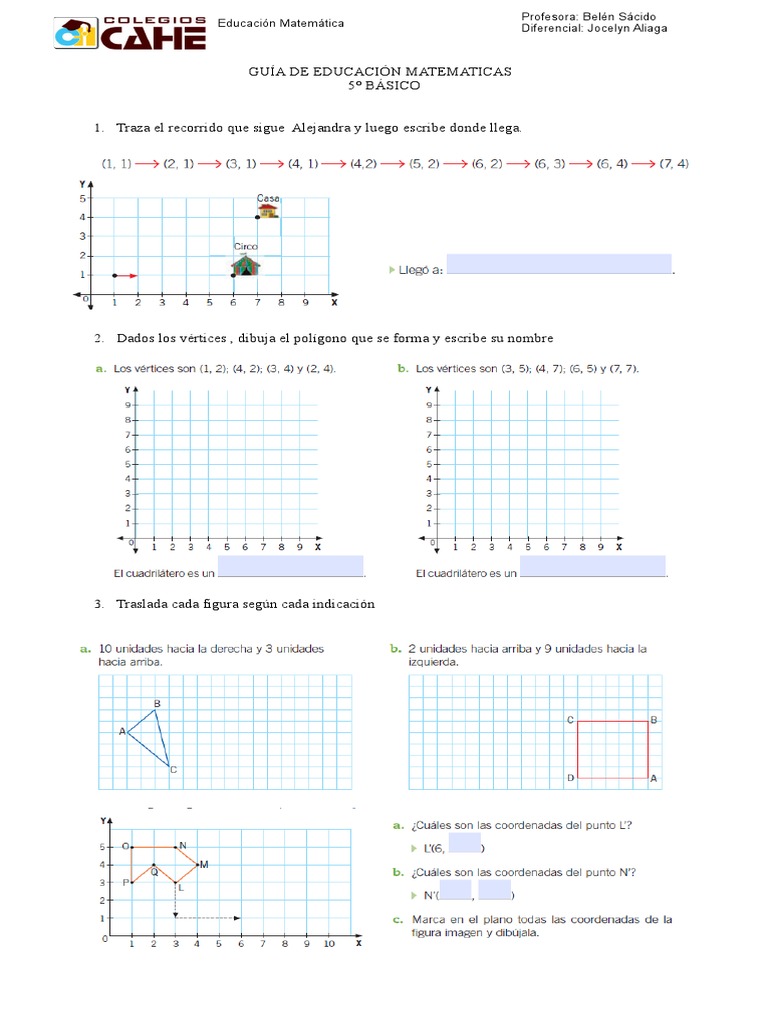 Guia Quinto - Plano Cartesiano - Agosto | PDF