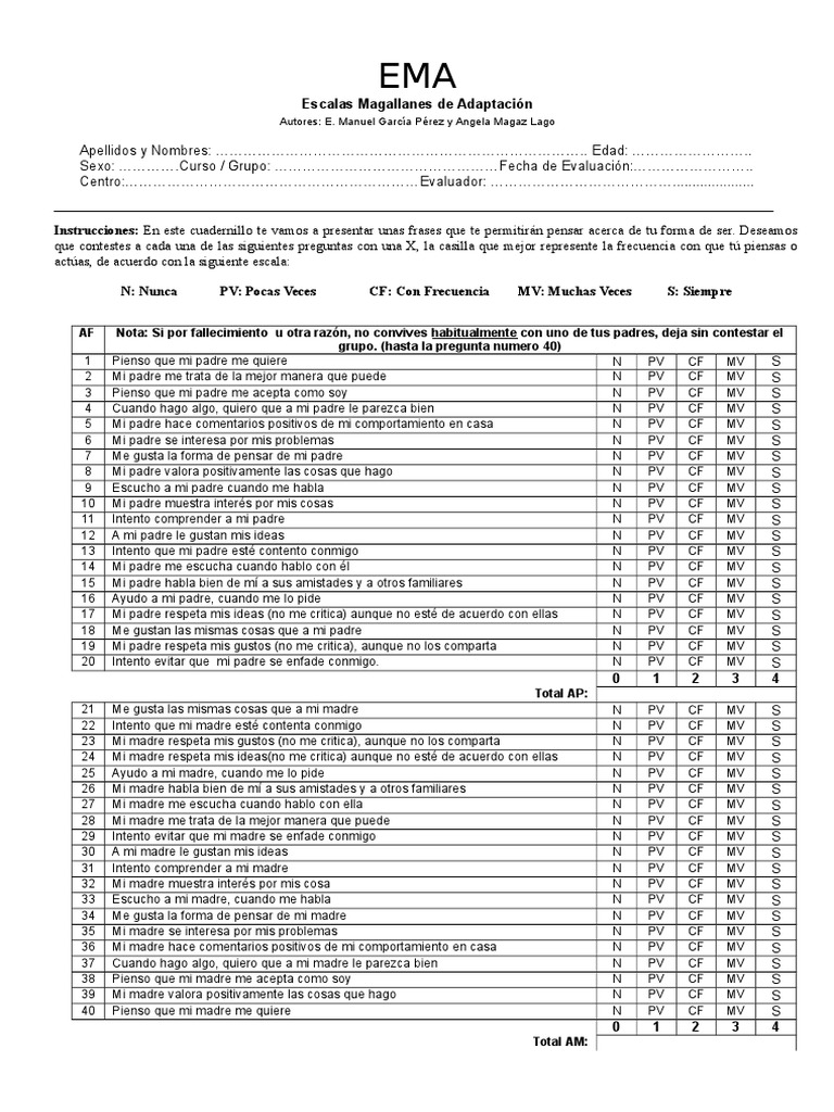 EMA Prueba | PDF | Depresión (estado de ánimo) | Psicología clínica
