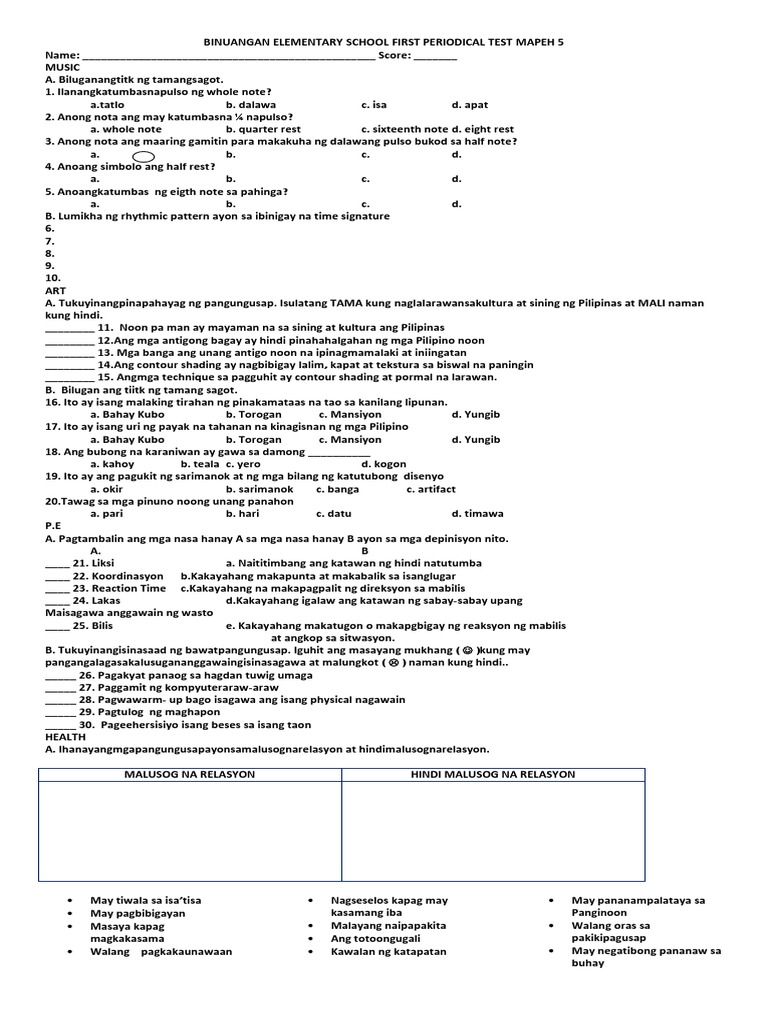 First Periodical Test Complete