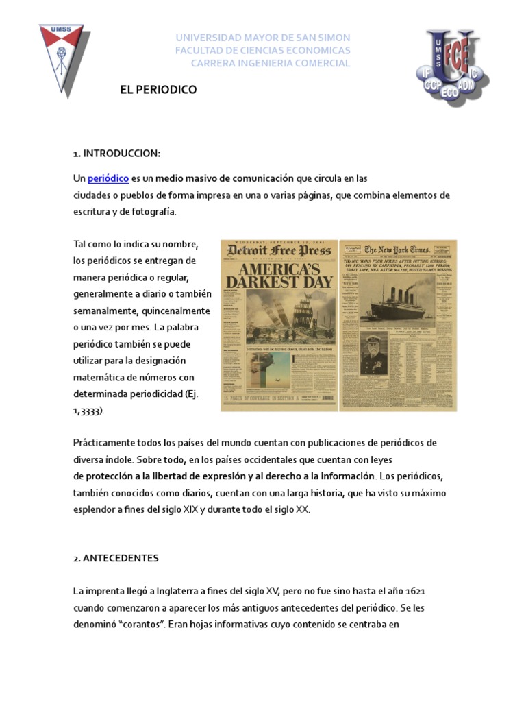 Informe Final Periodico Y Revistas | PDF | Publicación | Periódicos