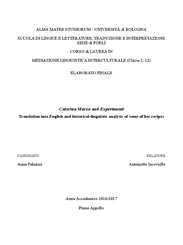 Caterina Sforza's Experimenti Translation | PDF | House Of Medici