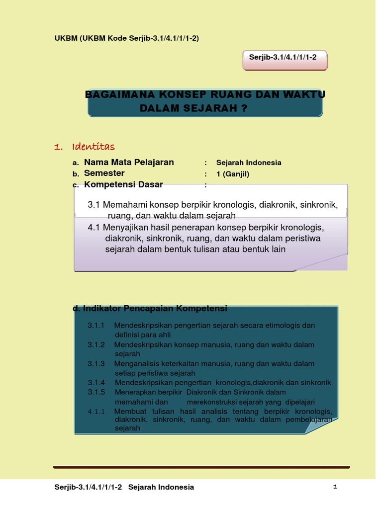 1. Identitas: Bagaimana Konsep Ruang Dan Waktu Dalam Sejarah