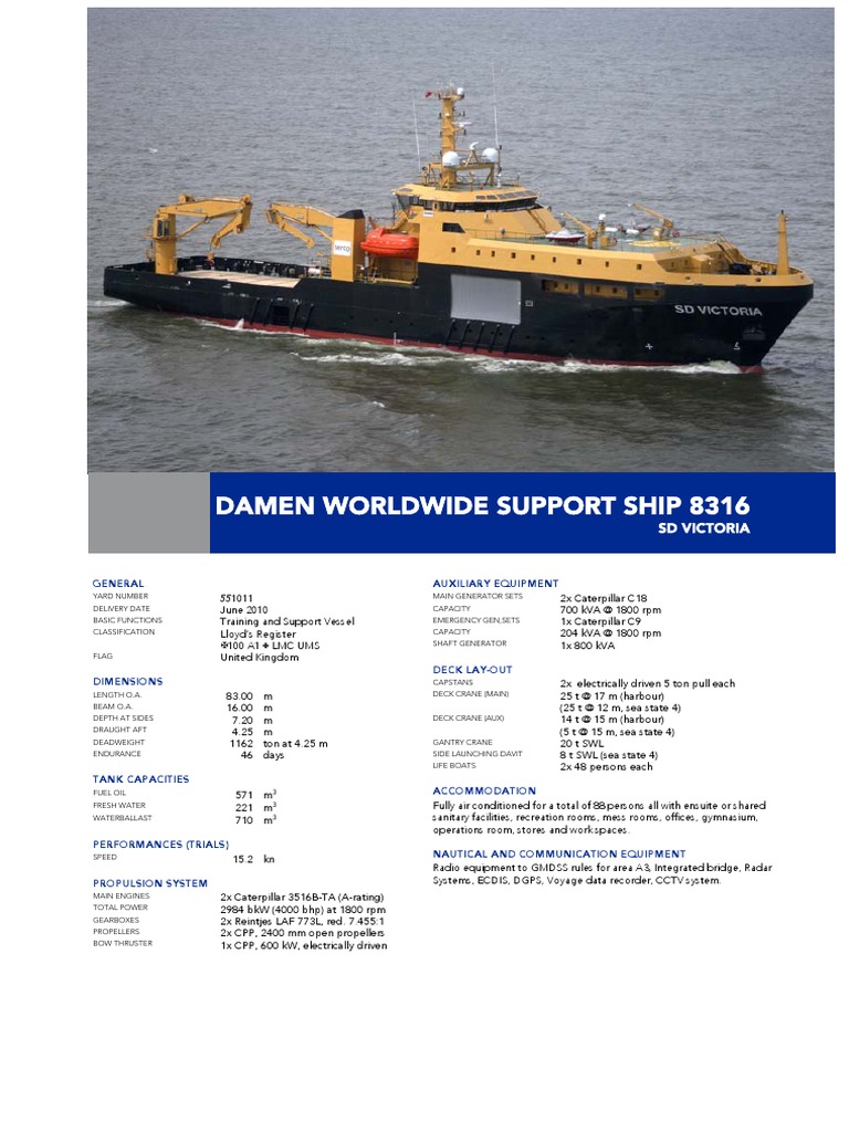 Worldwide Support Ship 8316 DS | PDF | Marine Propulsion | Ships