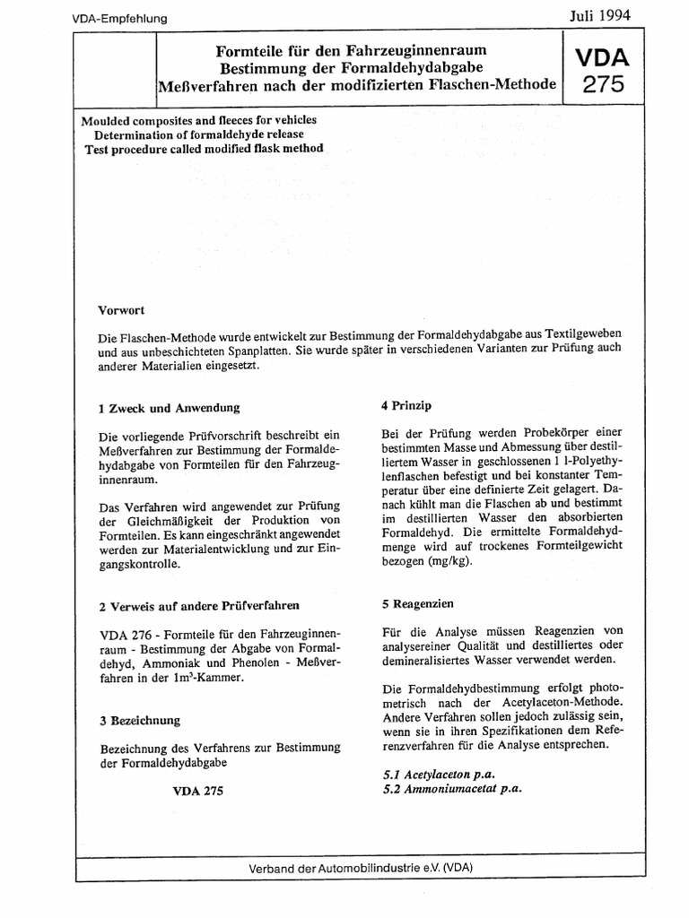 Vda 275 07-1994 | PDF