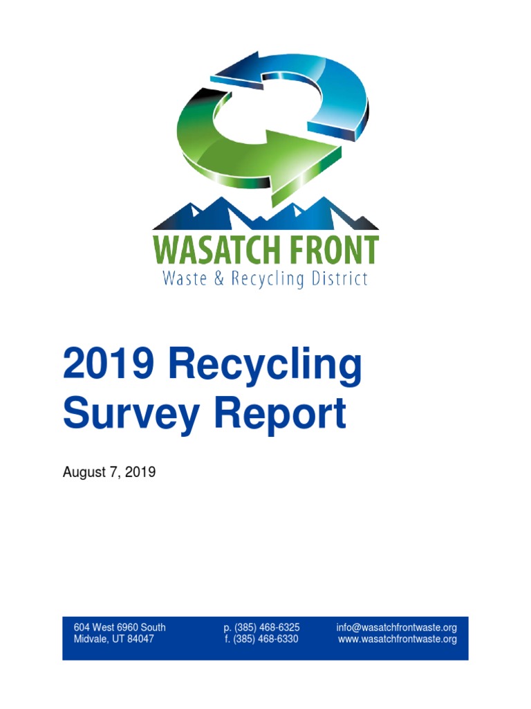 Recycling Survey Insights 2019 | PDF | Recycling | Landfill