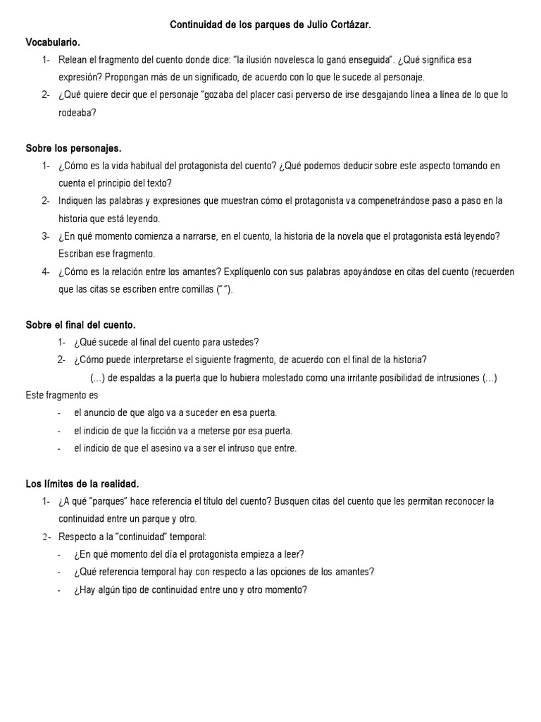 Actividades-La Noche Boca Arriba-Julio Cortázar | PDF | Cuentos | Sueño