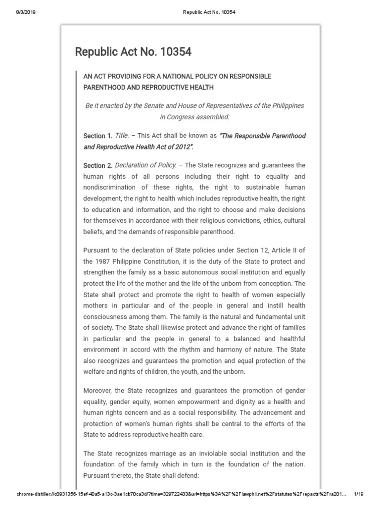RH Law | Download Free PDF | Reproductive Health | Family Planning