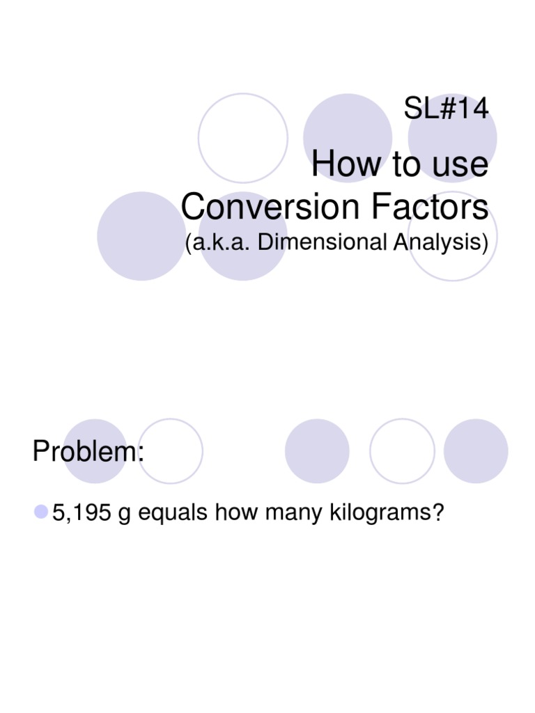 How To Use Conversion Factors Pdf