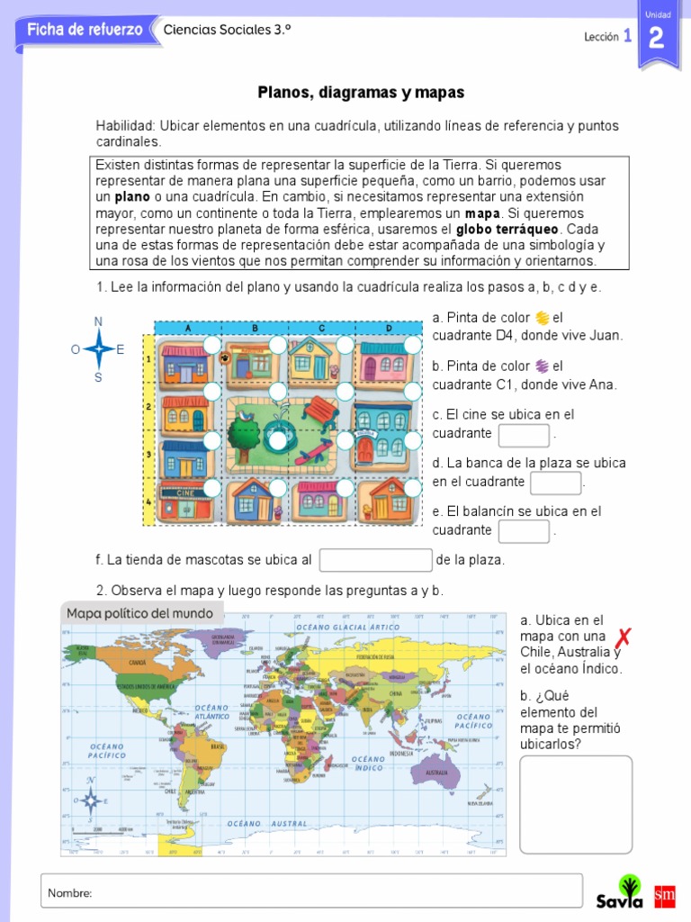 Refuerzo - Lenguaje 4 Básico SAVIA | PDF | Mapa | Infografia