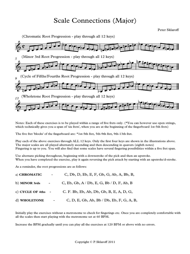 Scale Connection (Major Scales) PDF | PDF | Musical Instruments ...
