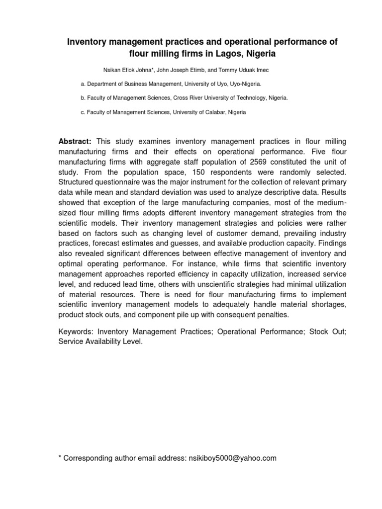 Inventory Practices | PDF | Inventory | Regression Analysis