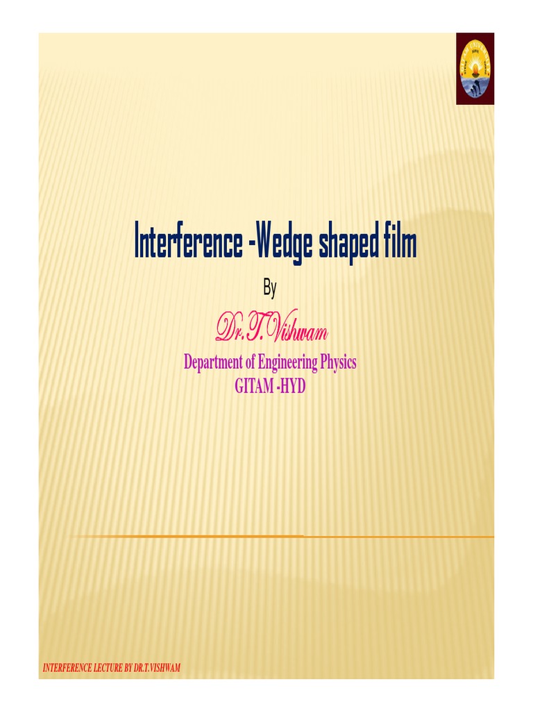 Wedge Shaped Film PDF | PDF | Electromagnetic Radiation | Natural ...