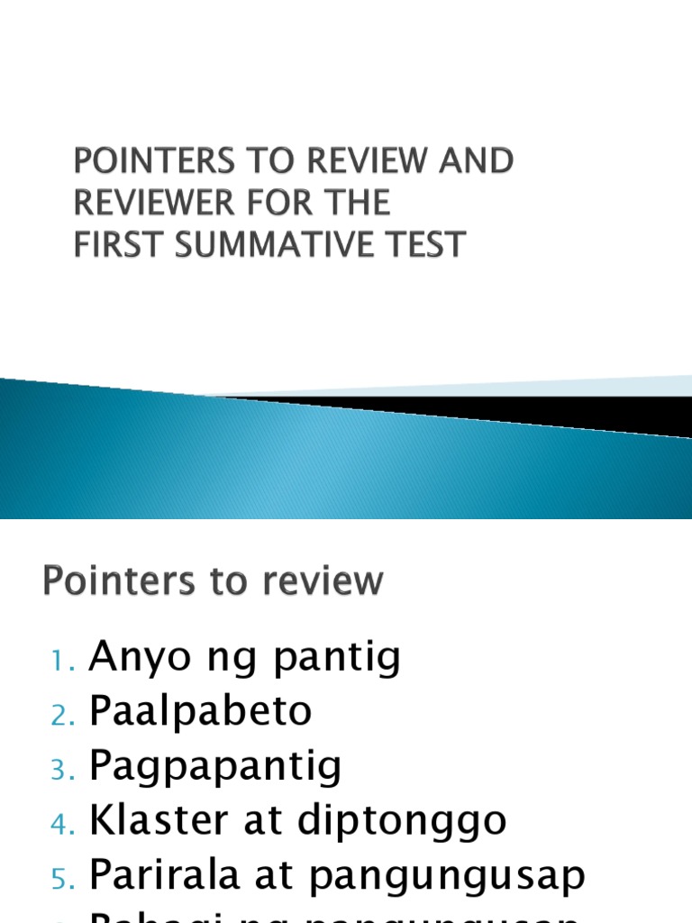 Grade 3 Pointers and Reviewer For 1st Summative Test | PDF