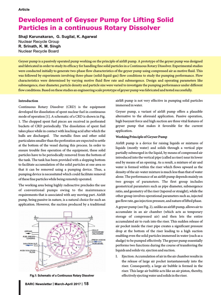 Airlift Geyser Pump | PDF | Flow Measurement | Pump