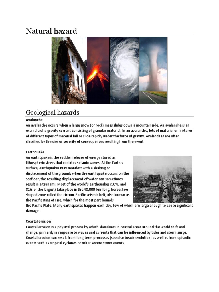 Natural Hazard: Geological Hazards | PDF | Natural Hazards | Tropical ...