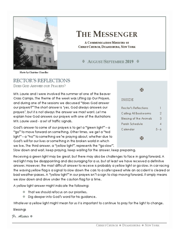 Christ Church Messenger AugSep 2019 | PDF | Paul The Apostle | Prayer