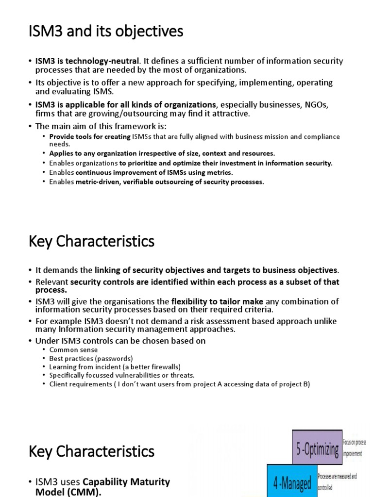 ISM3 and Its Objectives | PDF | Information Security | Itil