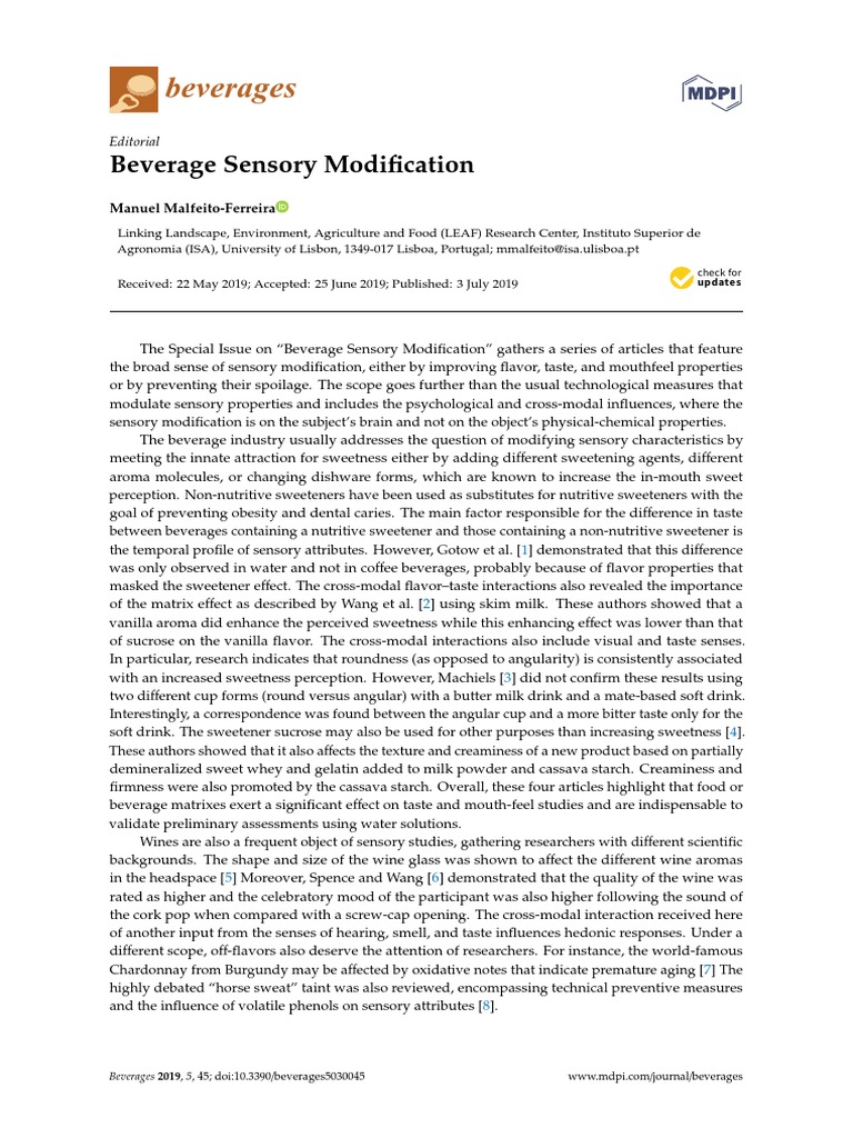 Beverages: Beverage Sensory Modification | PDF | Sugar Substitute ...