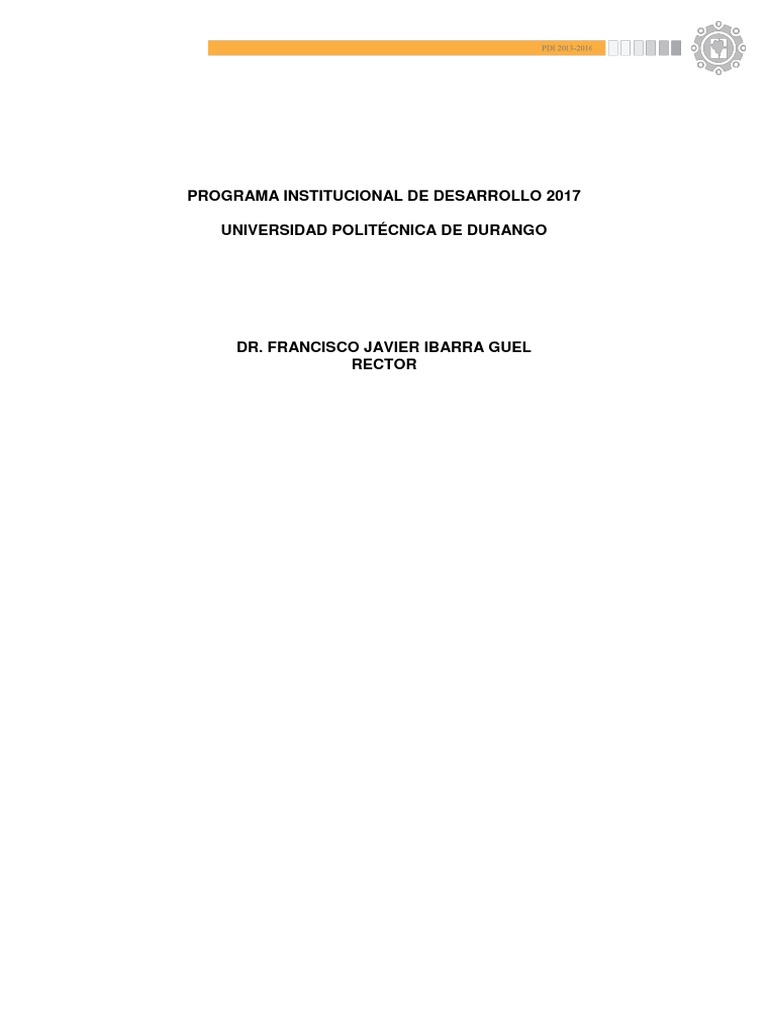 Programa de Desarrollo Institucional 2017 Unipoli Durango | PDF ...