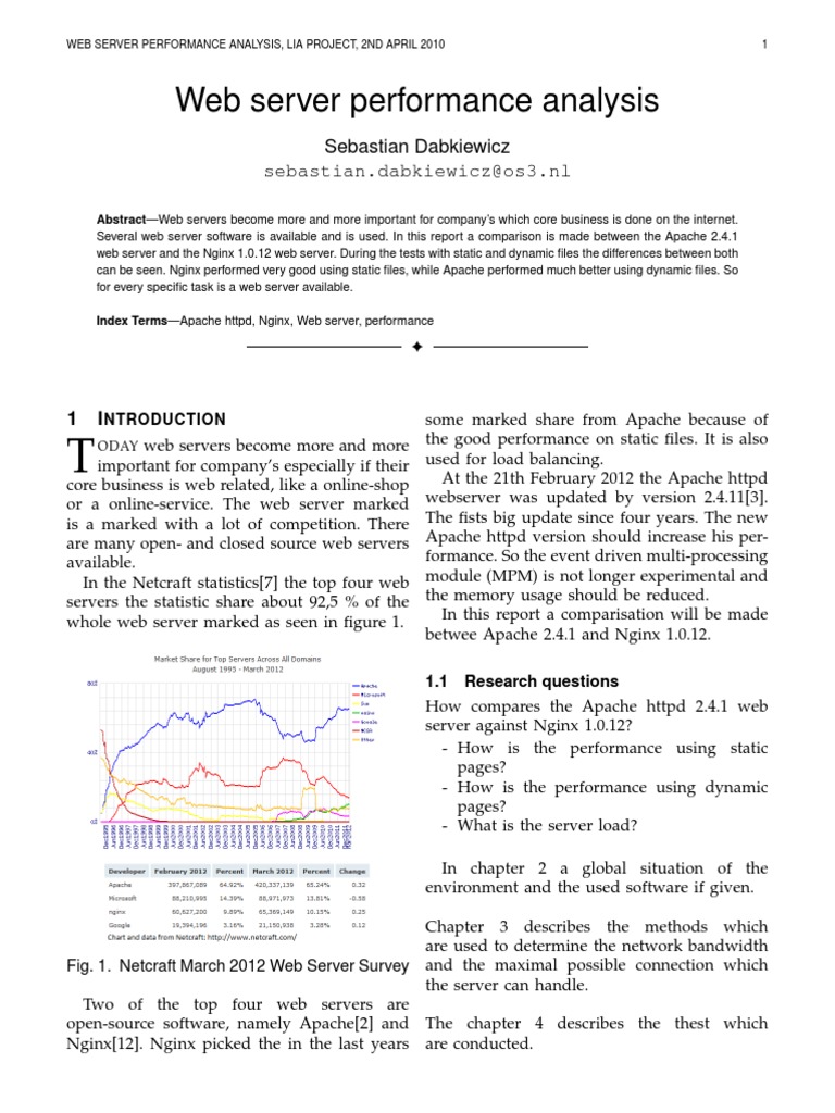 Web Server Performance Analysis PDF | Download Free PDF | Apache Http Server | Web Server