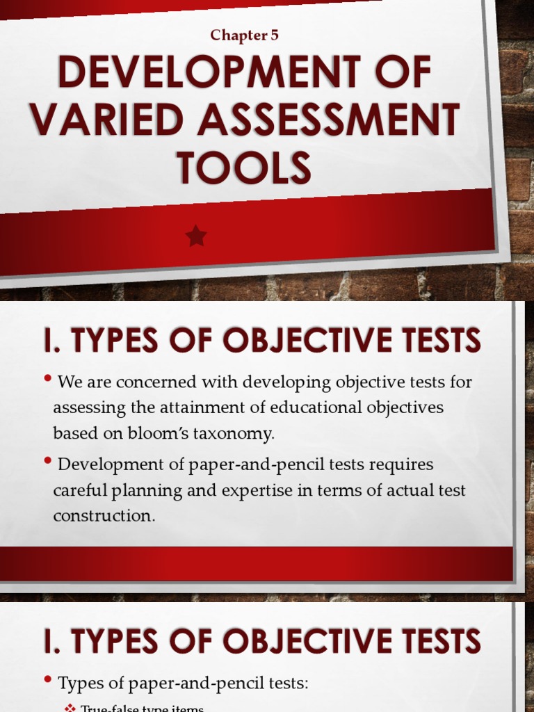 Development of Varied Assessment Tools | PDF | Multiple Choice ...
