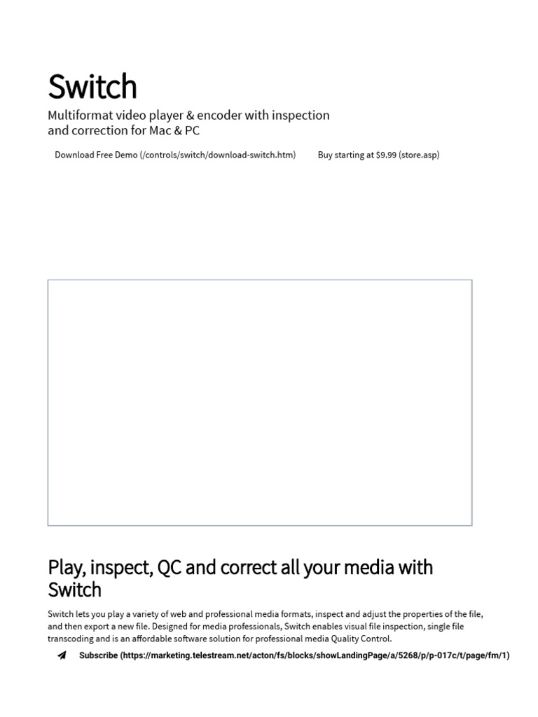 Multiformat Video Player, Inspection and Conversion Tool - Switch | PDF ...