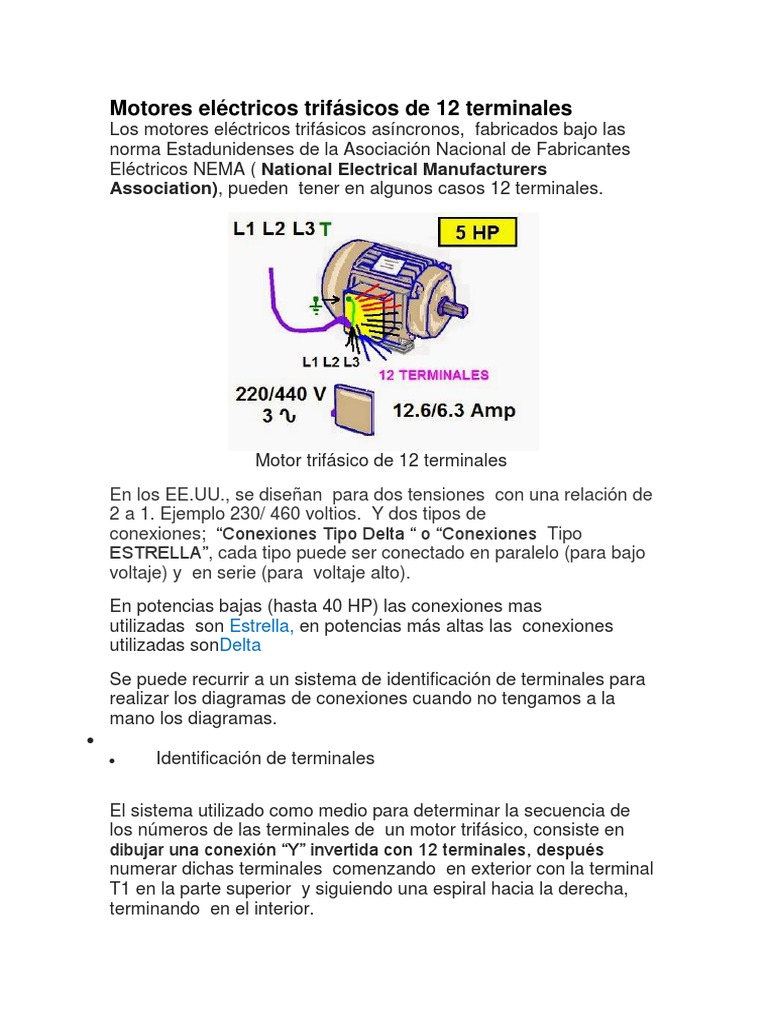 Motor de 12 Terminales | PDF