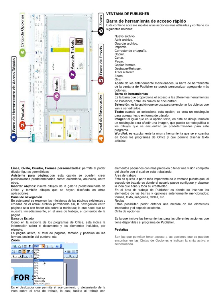 Partes de la Ventana de Publisher | PDF | Ventana (informática ...