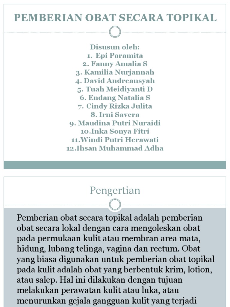 Pemberian Obat Secara Topikal | PDF