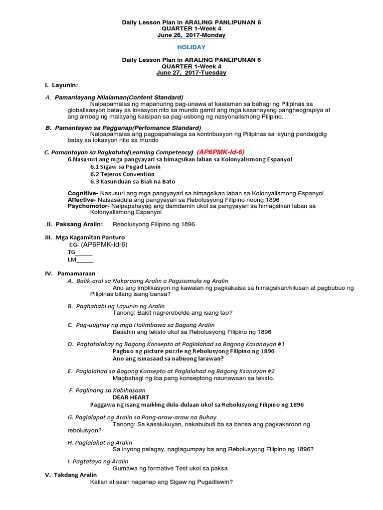 AP6 DLP Q1 WK4 Day1 5 | PDF