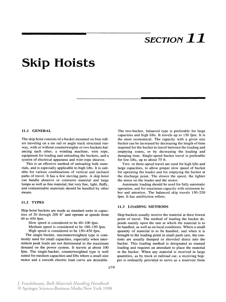 Skip Hoists: Section | PDF | Loader (Equipment) | Elevator