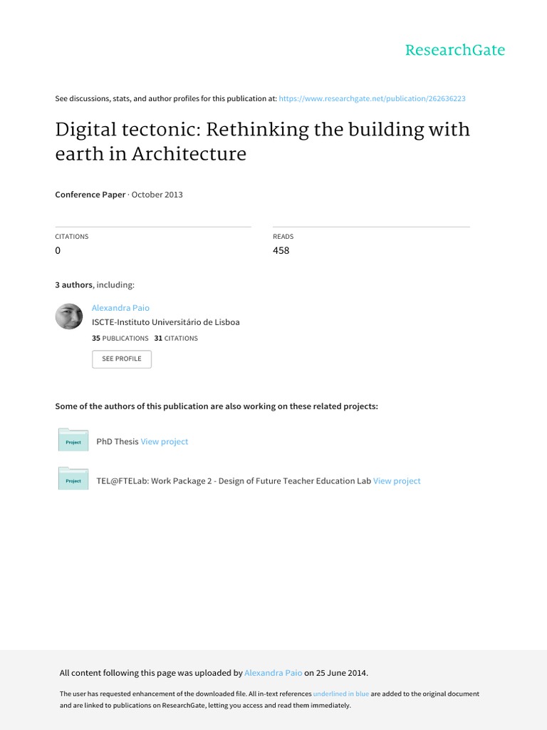 Digital Tectonic: Rethinking The Building With Earth in Architecture ...