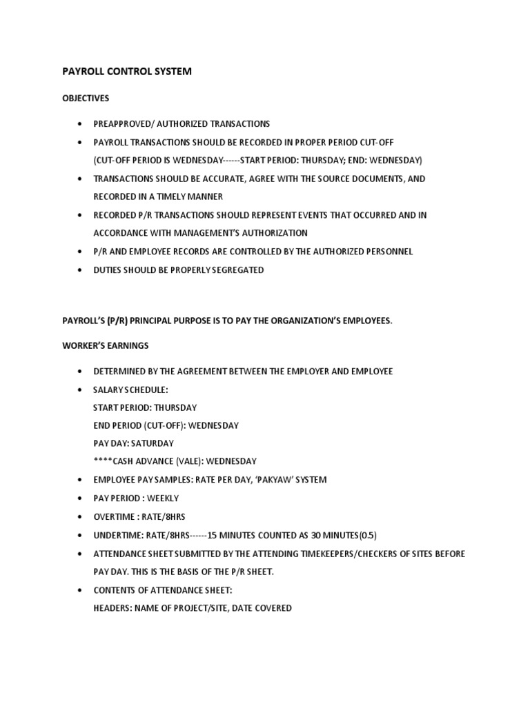 Payroll Control System | PDF | Payroll | Business
