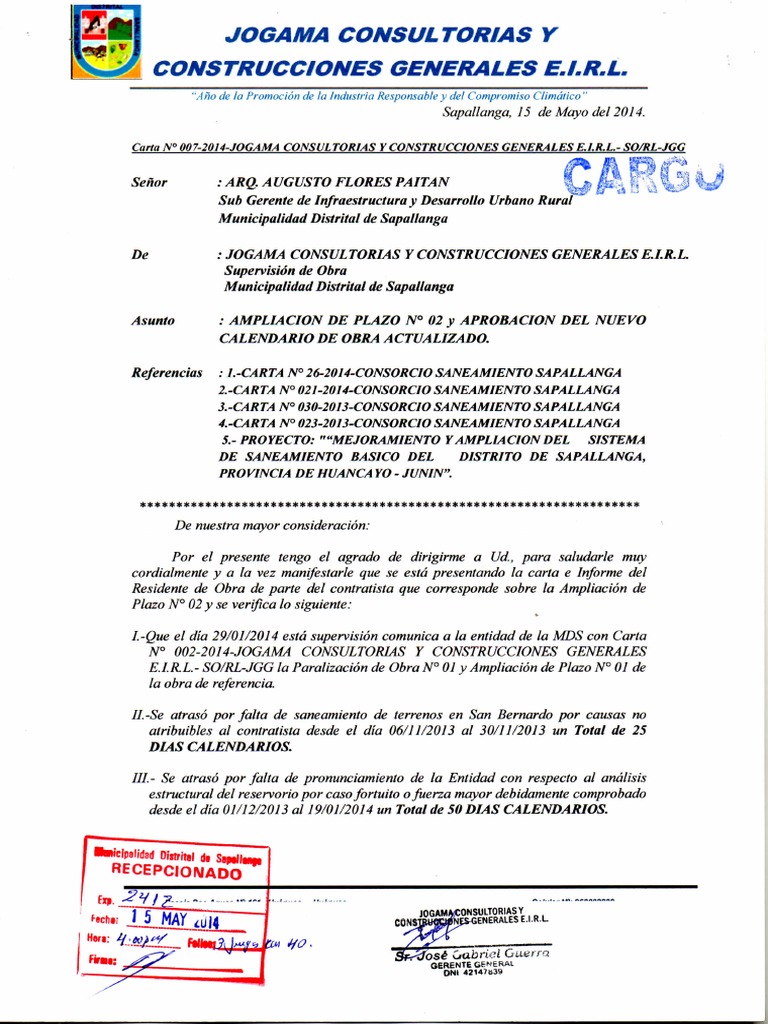 Ampliacion de Plazo N°02 | PDF