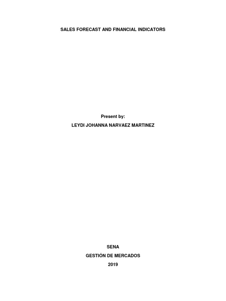 Sales Forecast and Financial Indicators Act 8 123321 | PDF