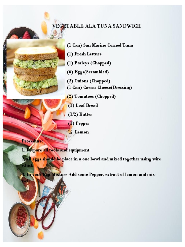 Sandwich Making Contest | PDF