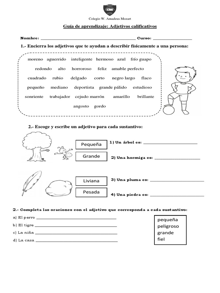 Guia Adjetivos 2 | PDF | Adjetivo