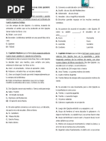 Preguntas Control de Lectura Don Quijote | PDF | Don Quijote | Caballero