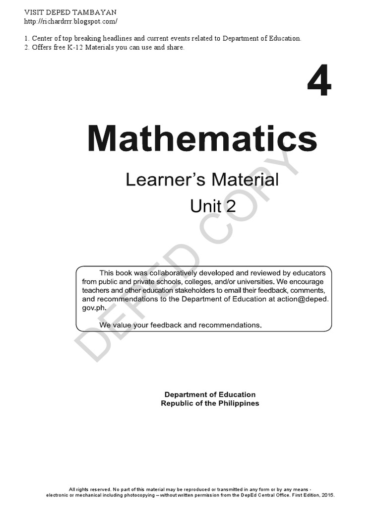 Deped Copy: Unit 2 | PDF | Office Work | Printing