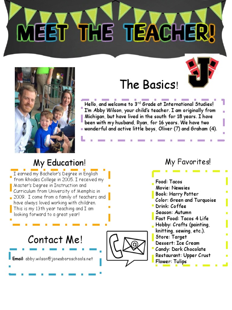 Meet The Teacher Newsletter 1 1 | PDF