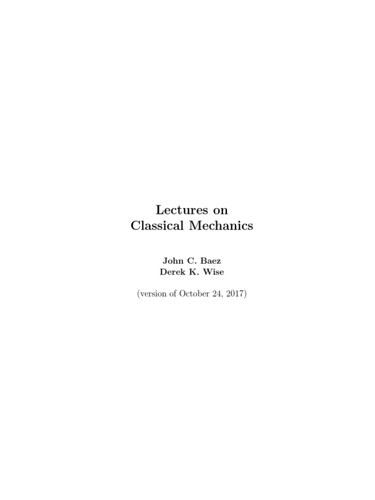 Classical Mechanics | PDF | Hamiltonian Mechanics | Lagrangian Mechanics