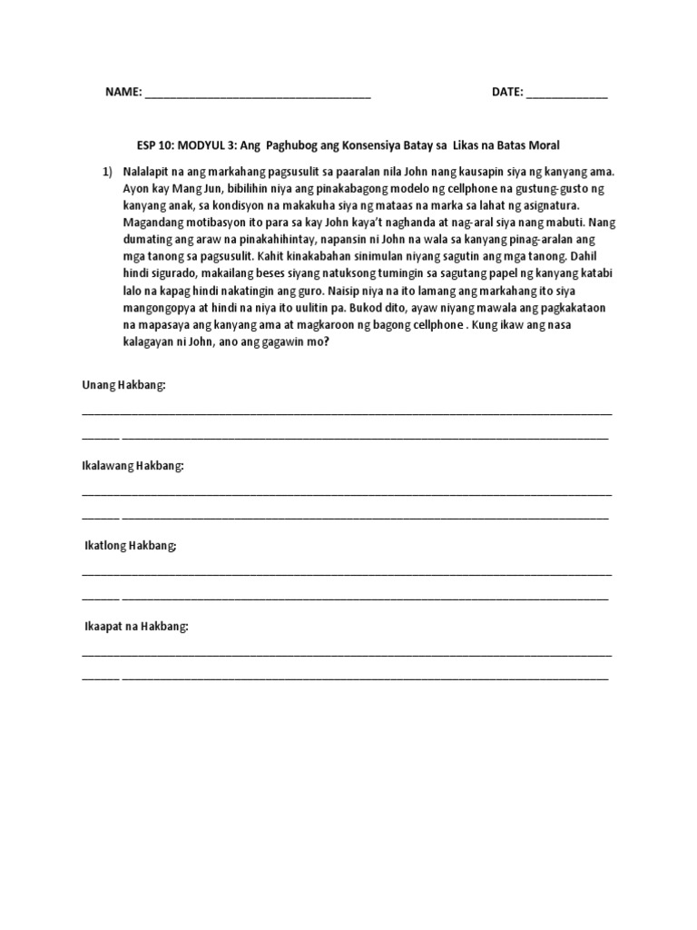 Esp 10 Activity | PDF